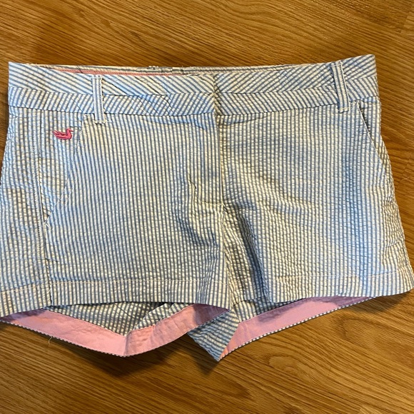 Southern Marsh | Shorts | Southern Marsh Blue White Pink Seersucker ...